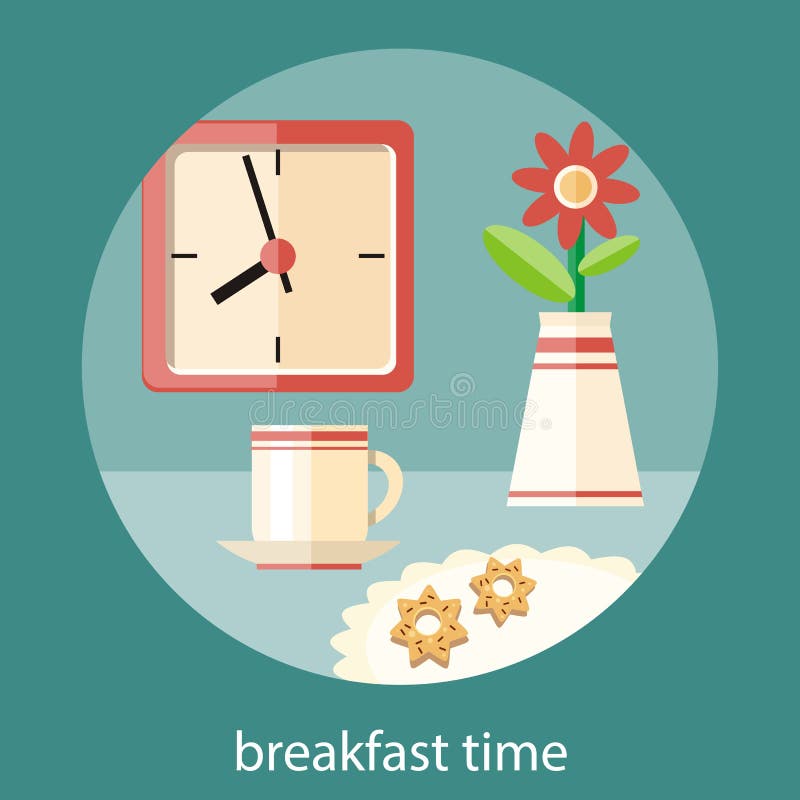 Breakfast time concept stock vector. Illustration of break - 51681463