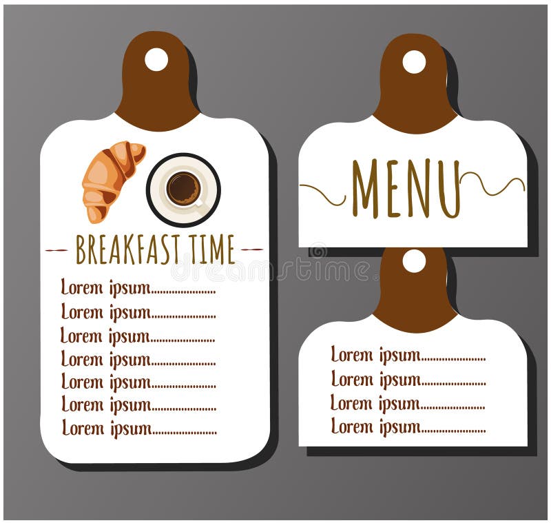 Breakfast time menu stock illustration. Illustration of text - 265198550