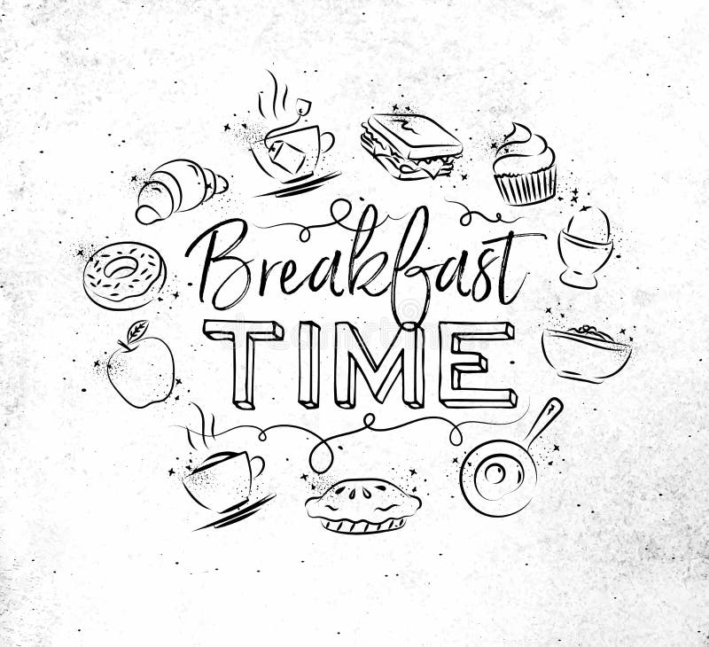 Breakfast Time Template or Flyer Design with Delicious Food ...