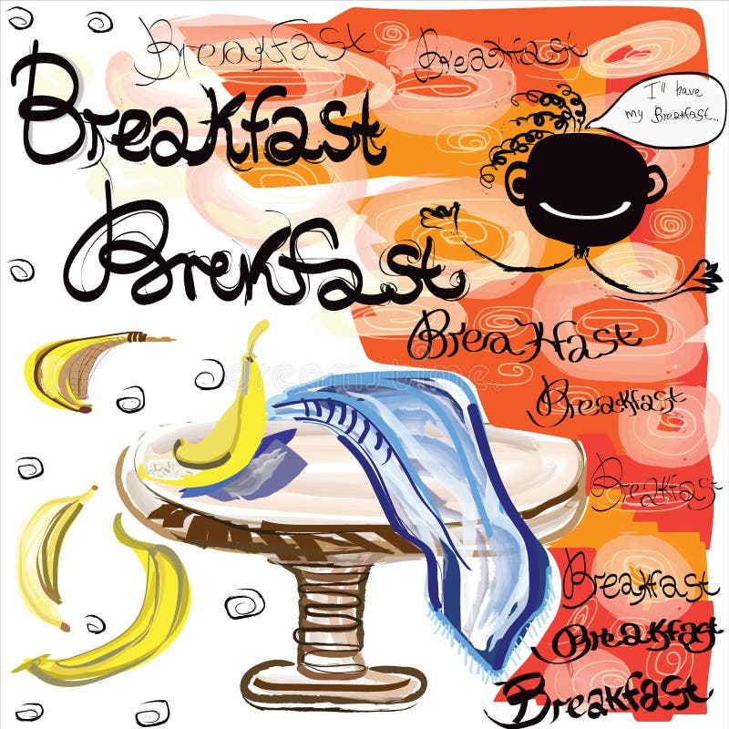 Breakfast time stock illustration. Illustration of design - 73672433