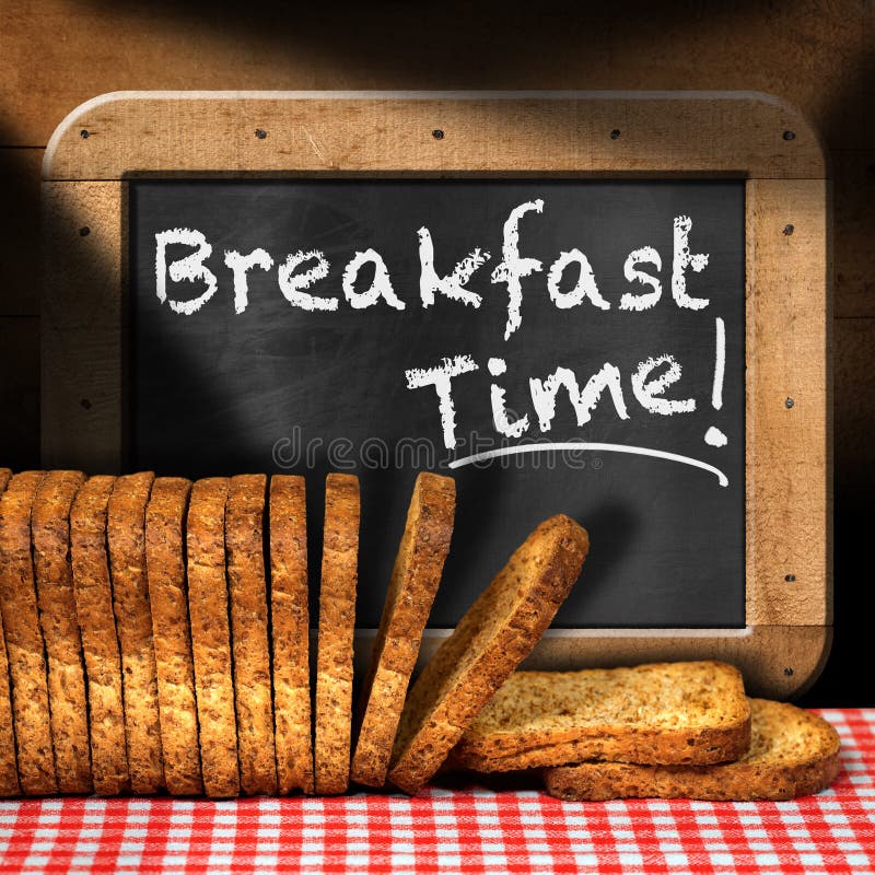Breakfast Time - Rusks and Blackboard Stock Image - Image of breakfast ...