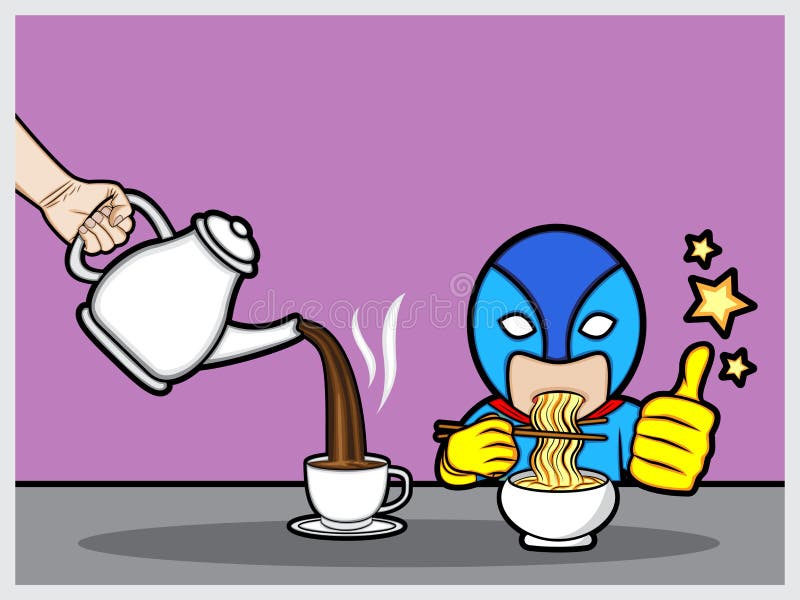 Breakfast Time for Superhero Stock Vector - Illustration of chopsticks ...