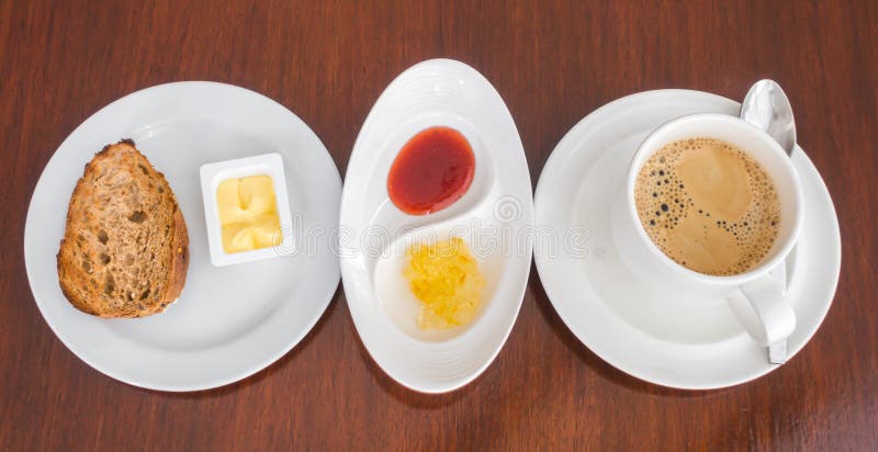 .Breakfast with Toast and Coffee. Stock Photo - Image of bread ...