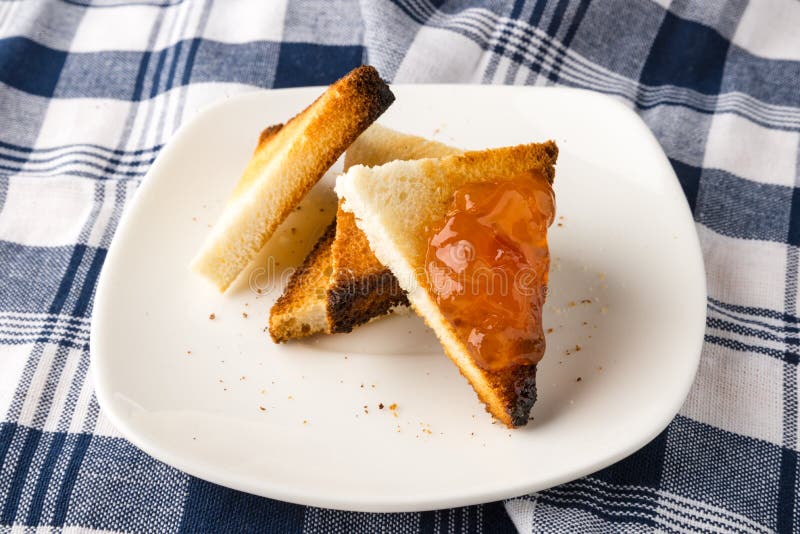 Breakfast with Toast and Jam Stock Photo - Image of clear, towel: 86336076