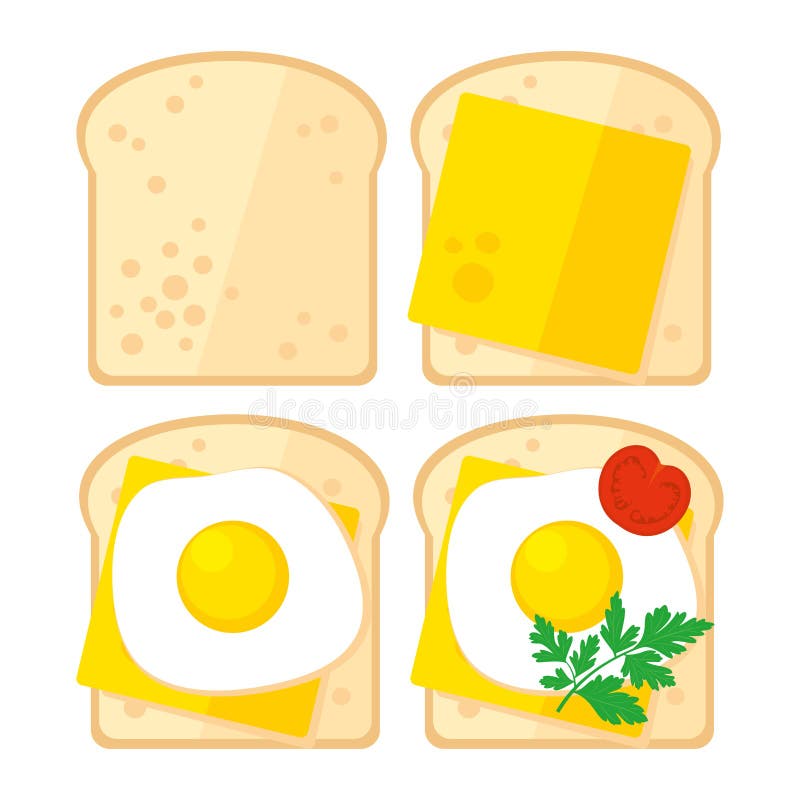 Breakfast Toast Vector Illustration Stock Vector - Illustration of ...