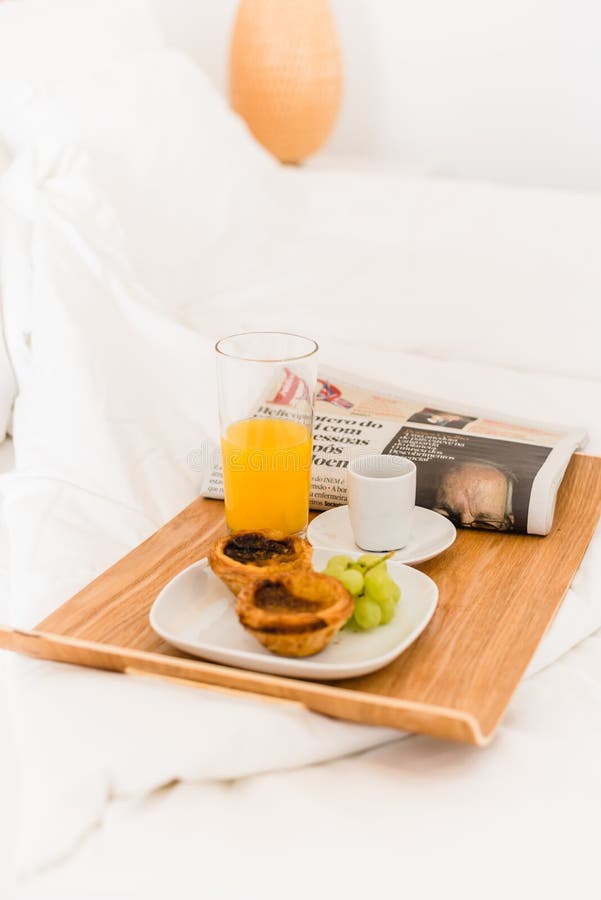 Breakfast Tray Coffee Table. Breakfast in the Morning Stock Image ...