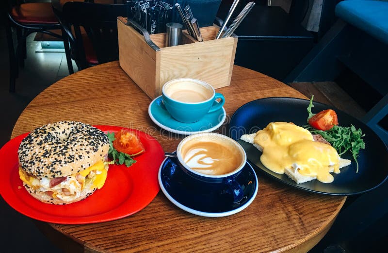 Breakfast for Two in a Cafe Stock Image - Image of ingredient, color ...