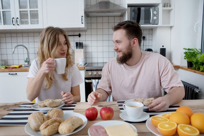 Breakfast for two. stock image. Image of attractive, love - 92089467