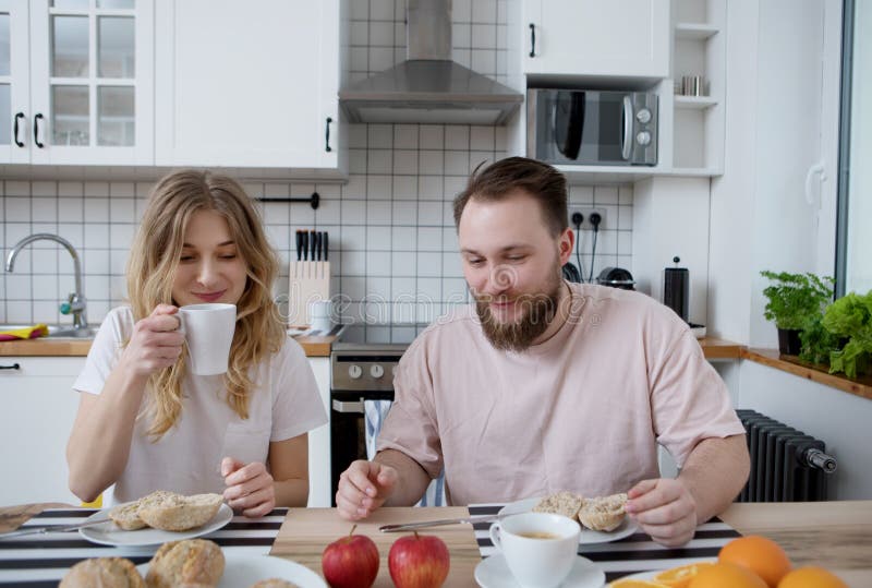 Breakfast for two. stock photo. Image of coffee, kitchen - 93277912