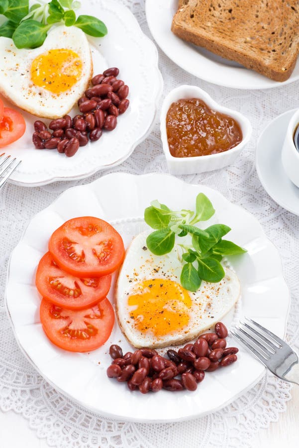 Breakfast for Valentine S Day, Vertical Stock Image - Image of gourmet ...