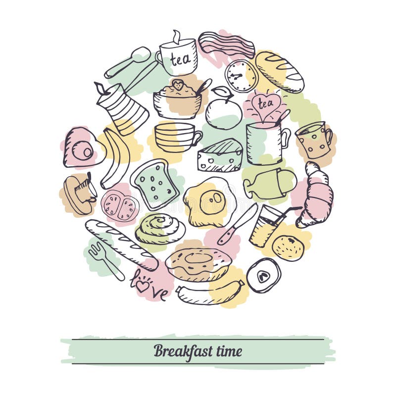 Breakfast Vector Background Stock Vector - Illustration of croissant ...