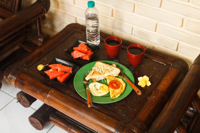 Breakfast on Veranda on Vacation Stock Photo - Image of eggs ...