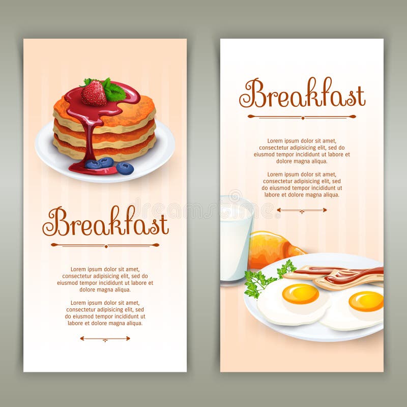 Breakfast 2 Vertical Banners Set Stock Vector - Illustration of ...