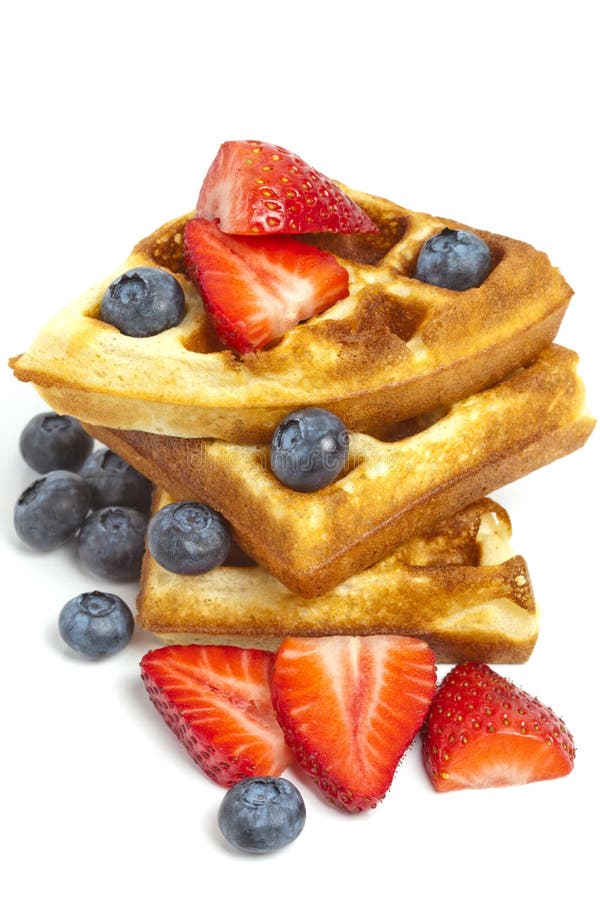 Breakfast Waffles with Maple Syrup Stock Photo - Image of selective ...