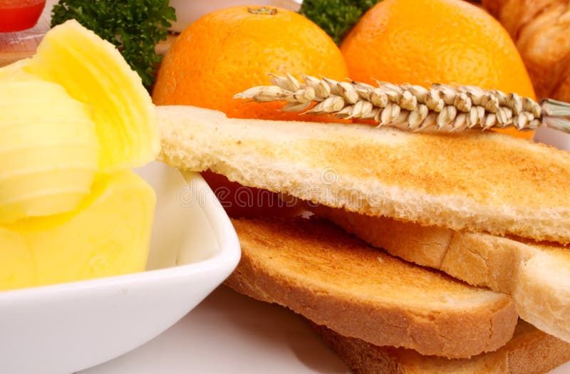 Breakfast On A White Background Stock Image - Image of dough, grain ...