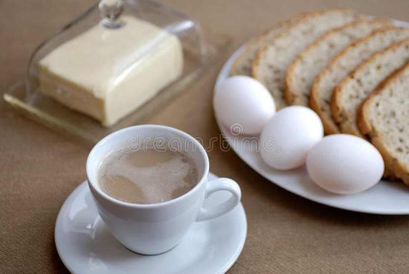 Breakfast wit butter stock image. Image of eggs, table - 1827819