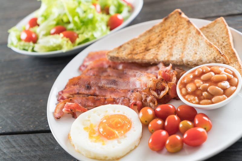 Breakfast on wood table stock image. Image of coffeeculture - 84732257