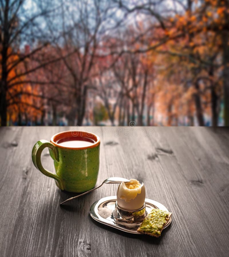 Breakfast on wooden table stock image. Image of brown - 161867123