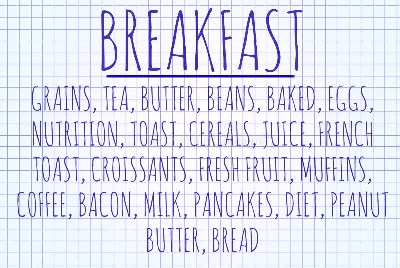 Breakfast word cloud stock illustration. Illustration of cloud - 50376550