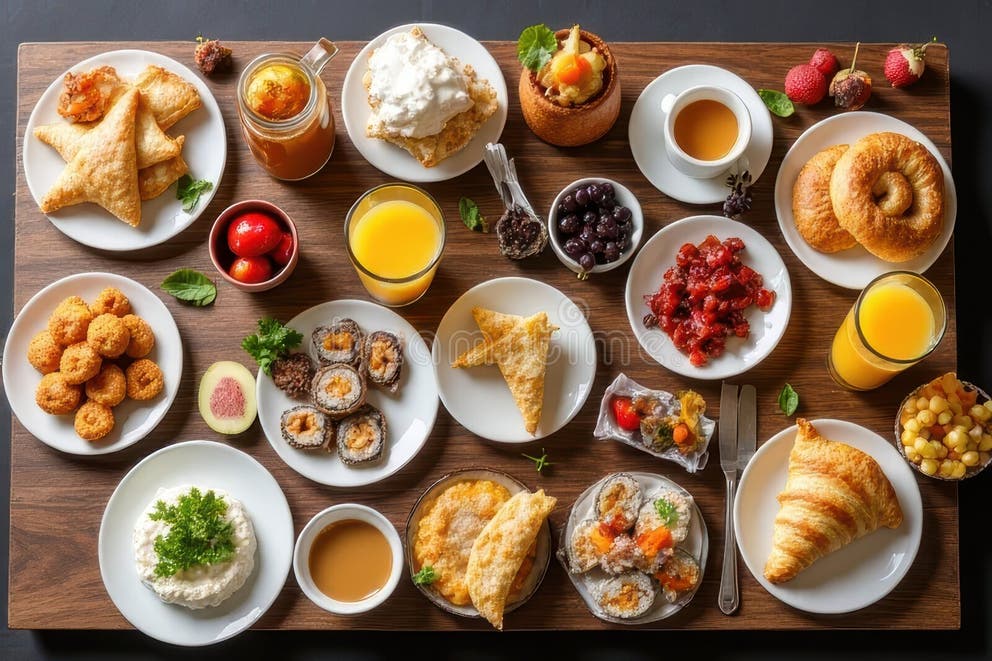 Breakfast Worldwide stock illustration. Illustration of foods - 377293137