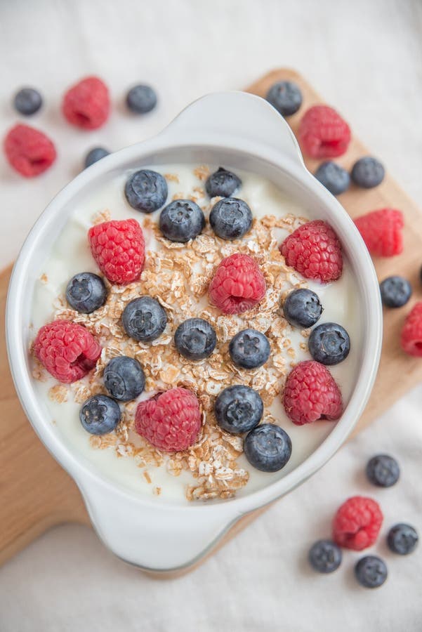 Breakfast with Yogurt, Granola and Berries Stock Photo - Image of ...