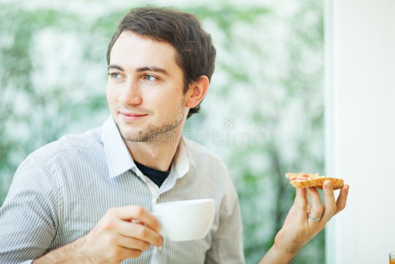 Breakfast of young people stock photo. Image of house - 61748226