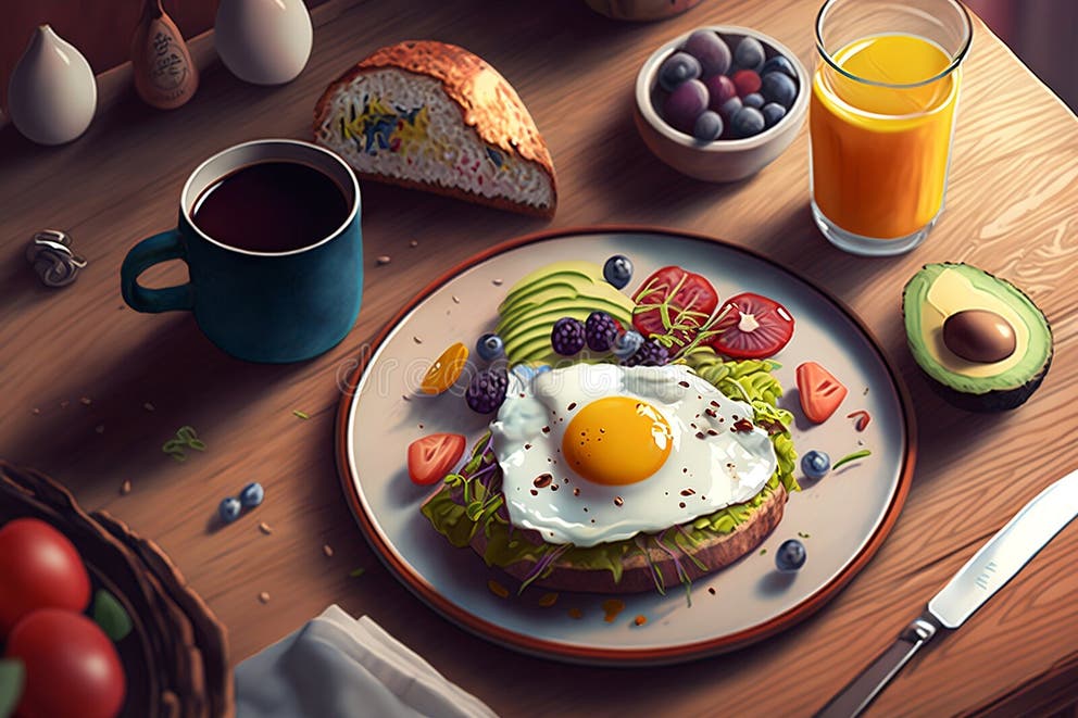 Breakfasts and Brunches. AI Generated Stock Illustration - Illustration of muesli, breakfast ...