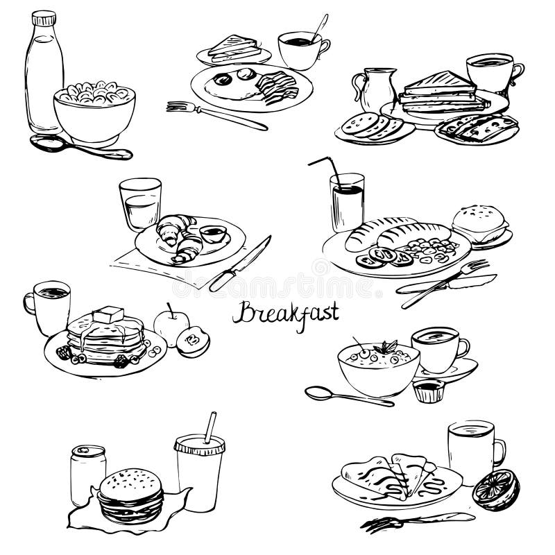 Traditional Breakfasts from All Over the World. Stock Vector ...