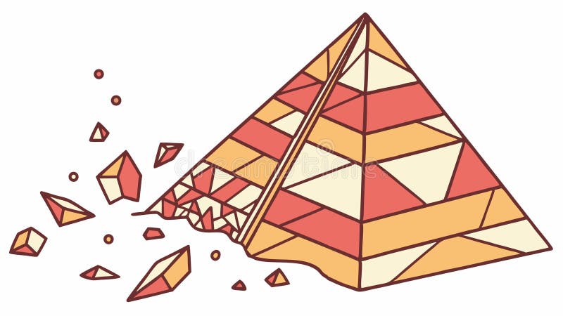 Breaking Apart Pyramid. Deconstruction and Change Vector Art, Vector ...