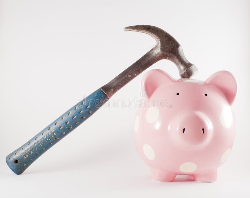 Breaking the Bank stock image. Image of coin, hammer - 18428239