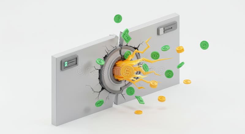 Breaking the Bank stock illustration. Illustration of disruption ...