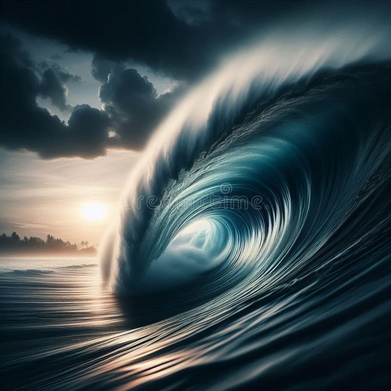 Breaking Barrel a Hollow Wave Forms a Barrel Shape As it Breaks Stock ...