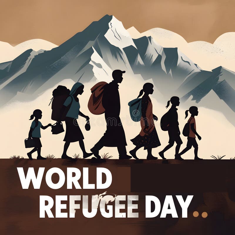 Breaking Barriers Refugees Walk through Barbed Wire on World Refugee ...