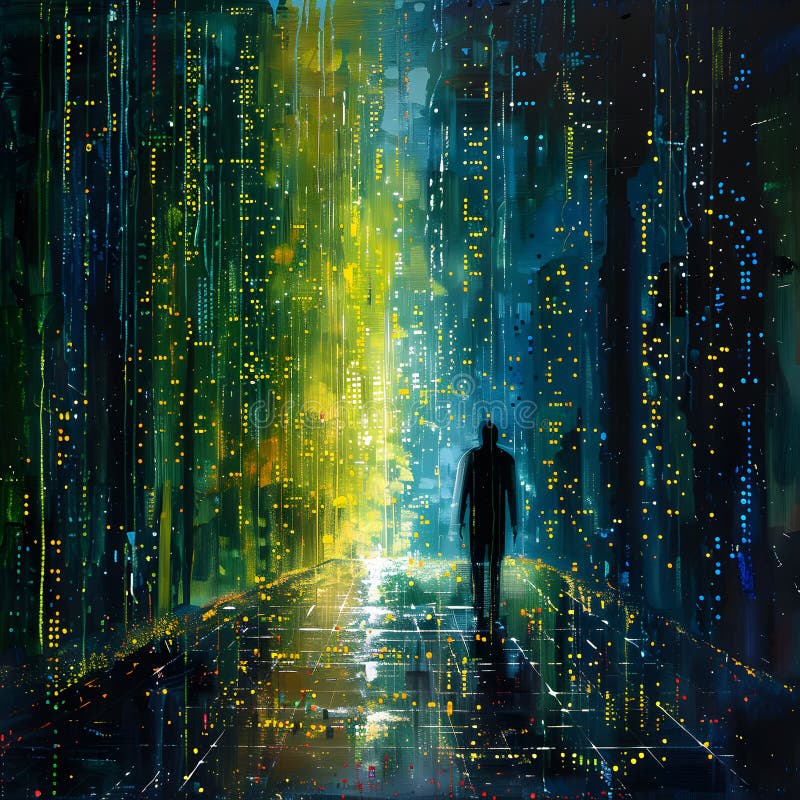 Breaking through Binary Code Stock Image - Image of data, computing ...