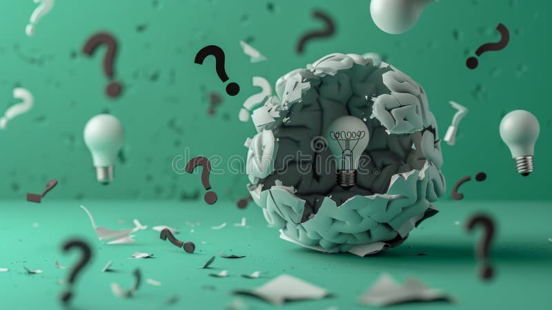 The Breaking Brain Puzzle.AI Generated Image Stock Photo - Image of ...