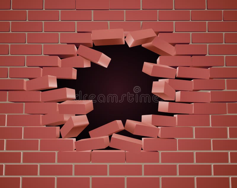 Vector Brick Wall Hole Stock Illustrations – 1,070 Vector Brick Wall ...