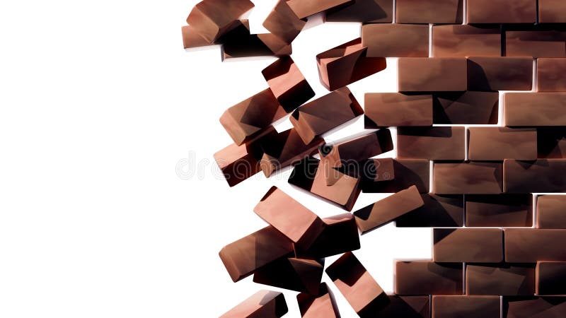 Breaking through Brick Wall Showing Destruction Concept, Symbolizing ...