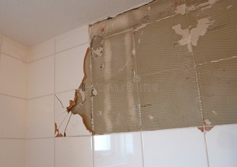Breaking Ceramic Tiles, Work in Progress Stock Image - Image of repair ...