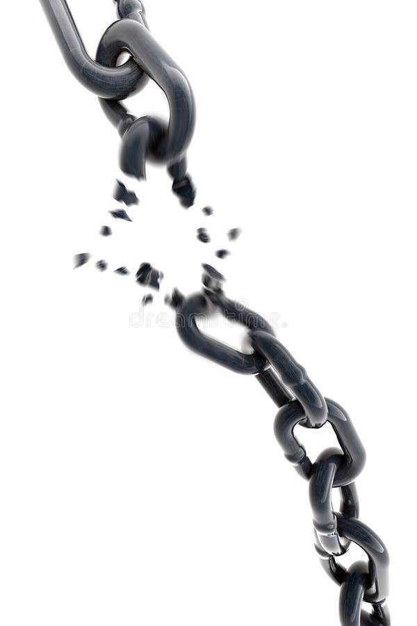 Breaking chain 3d stock illustration. Illustration of snap - 6748676