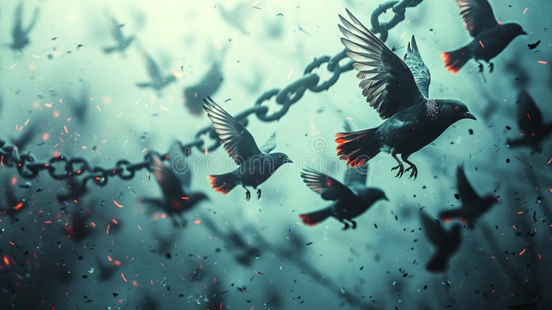 Breaking Chains - Birds Flying and Broken Chains - on the Wings of ...