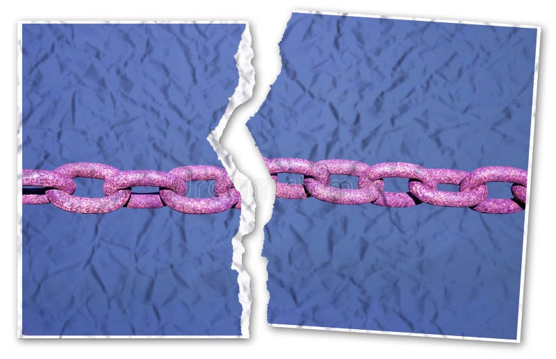Breaking the Chains - Concept with a Ripped Photo of an Old Rusty Metal ...