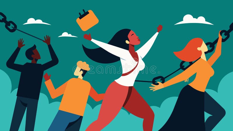 Breaking Chains an Image Showing People Breaking Free from Chains ...