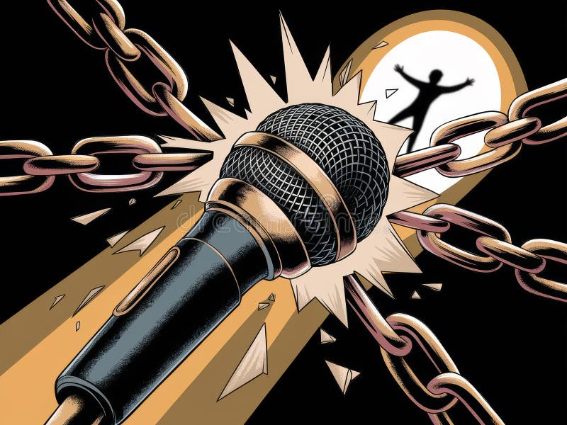 Breaking Chains with Music: a Microphone Shattering Symbolizes Freedom ...