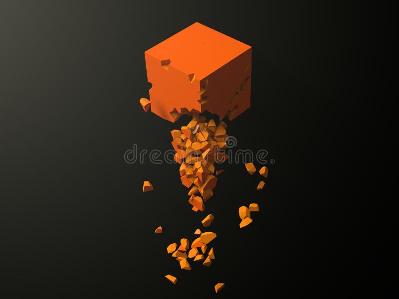 Breaking cubes stock illustration. Illustration of concept - 42361125