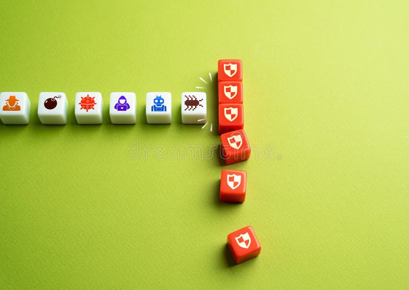 Breaking through Defenses and Firewalls from Cyber Attacks. Stock Photo ...