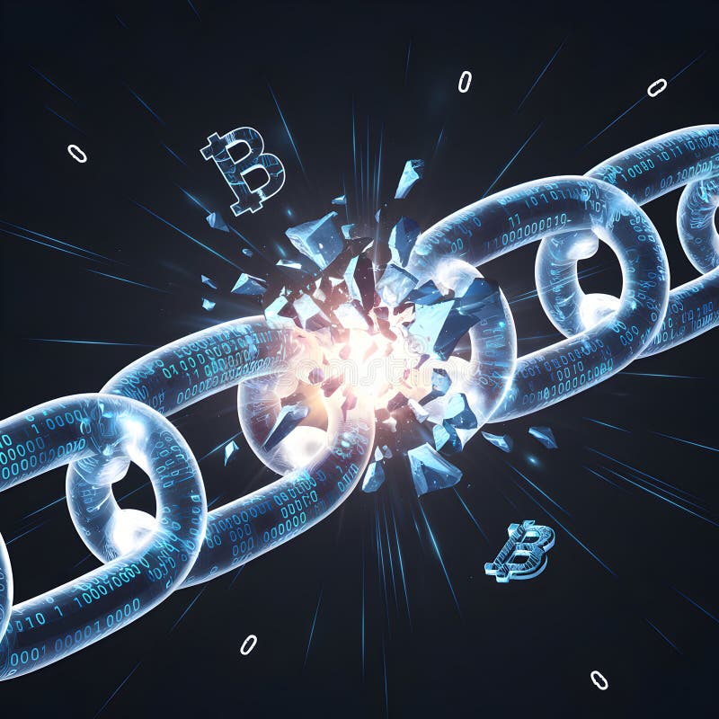 Breaking Digital Chain Surrounded by Binary, Symbolizing Transformation ...