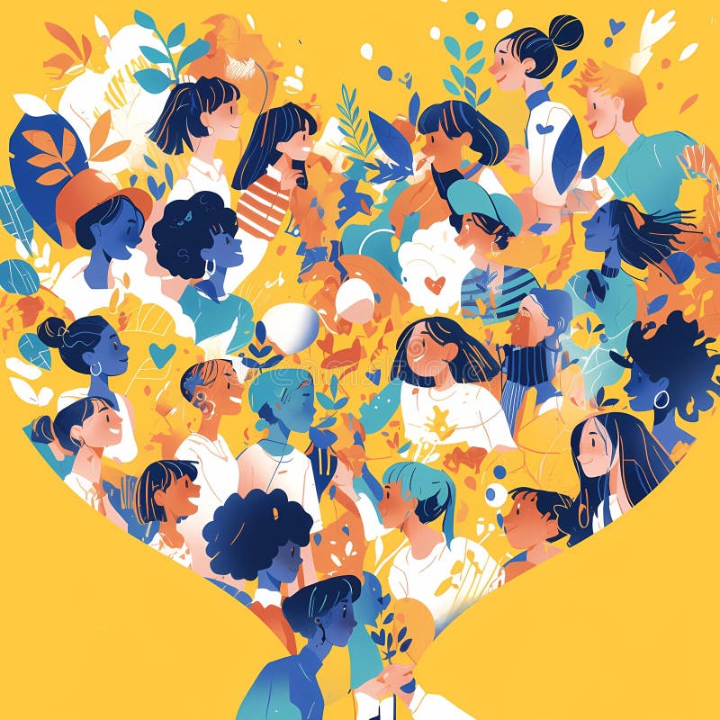 Breaking Down Barriers: a Diverse Group Unites Stock Illustration ...