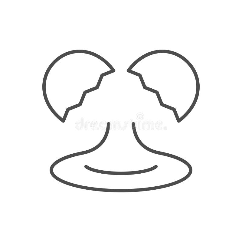 Breaking Eggs Line Outline Icon Stock Vector - Illustration of ...
