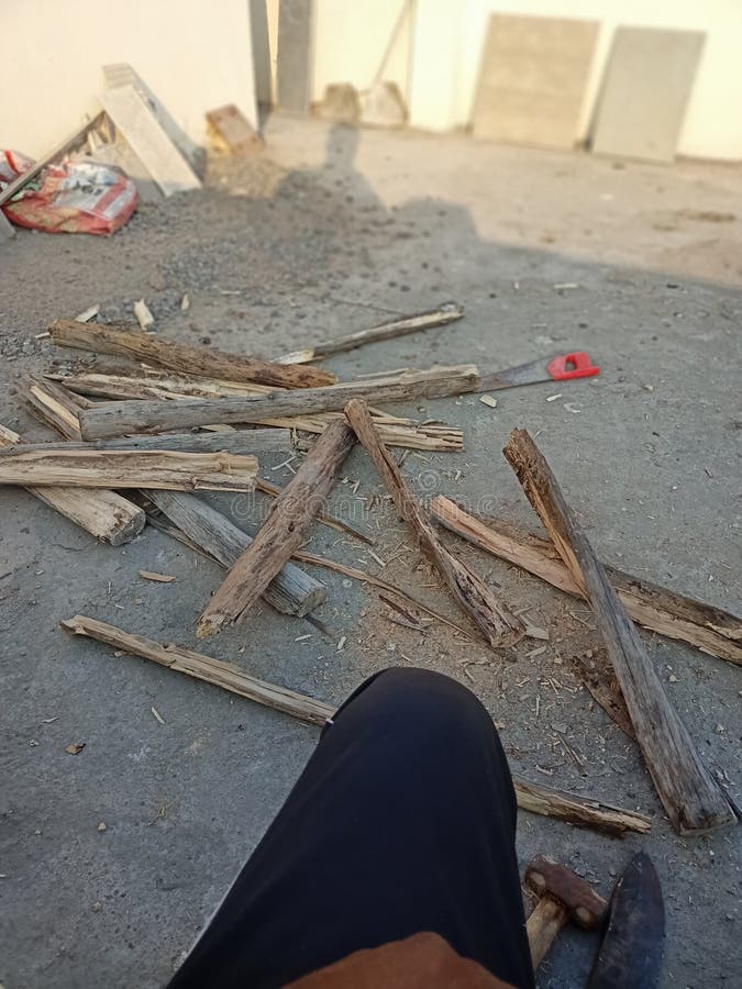 Breaking fire wood stock photo. Image of floor, fire - 214908126