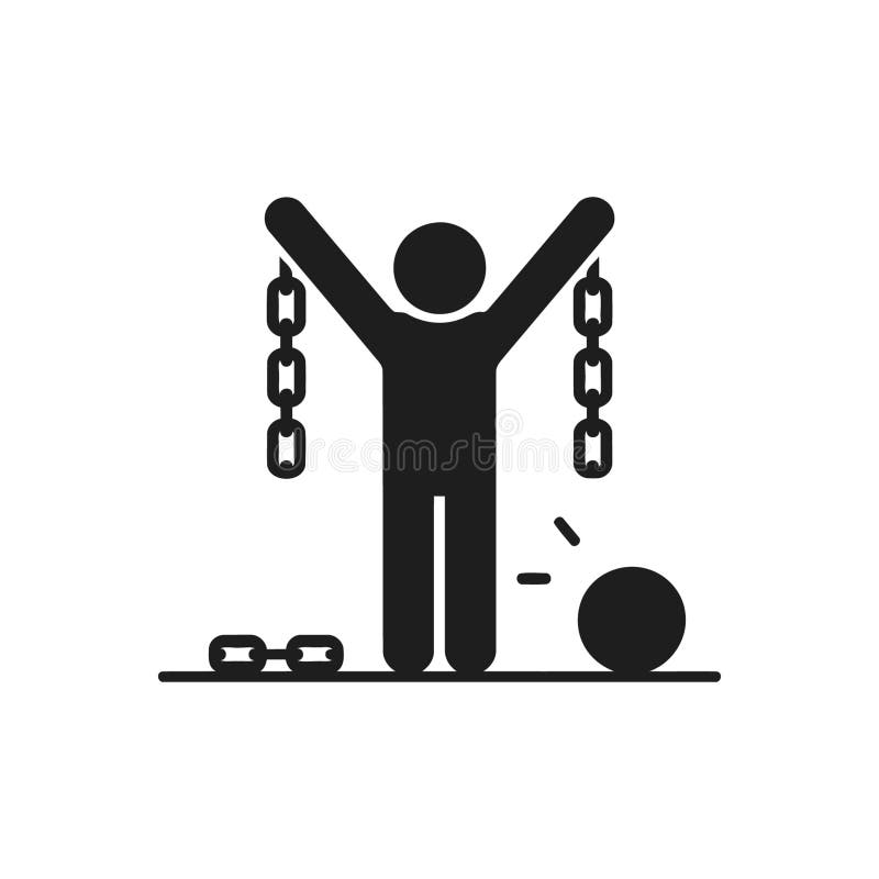 Breaking free chains icon stock vector. Illustration of release - 361856418